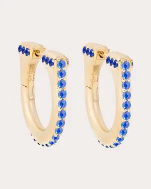 CAMPBELL + CHARLOTTE Sapphire Found Curve Hoop Earrings
