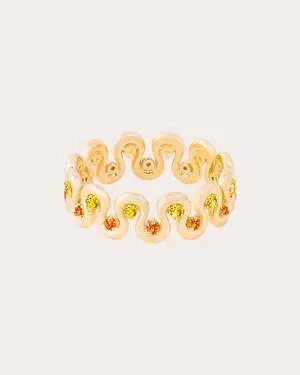 CAMPBELL + CHARLOTTE Multicolor Sapphire Found Squiggle Ring - Orange