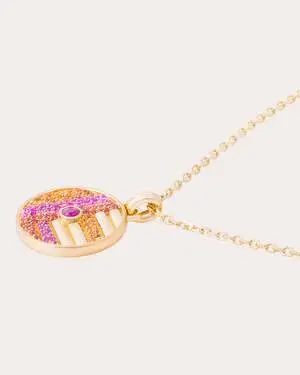 CAMPBELL + CHARLOTTE Multicolor Sapphire Found Large Disc Necklace
