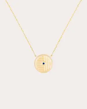 CAMPBELL + CHARLOTTE Amethyst & Sapphire Found Small Disc Necklace
