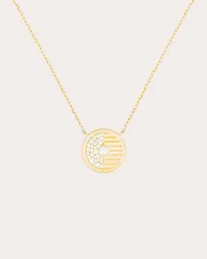 CAMPBELL + CHARLOTTE Diamond Found Small Disc Necklace - Gold