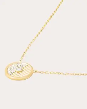 CAMPBELL + CHARLOTTE Diamond Found Small Disc Necklace
