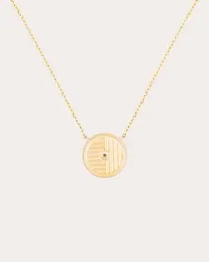 CAMPBELL + CHARLOTTE Diamond Found Small Disc Necklace