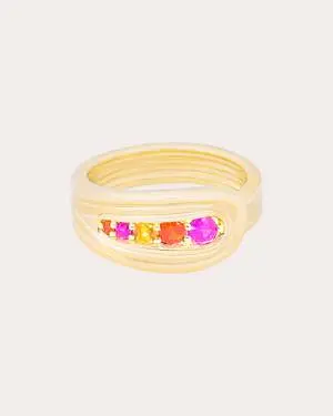 CAMPBELL + CHARLOTTE Multicolor Sapphire Found Nest Bypass Ring - Pink