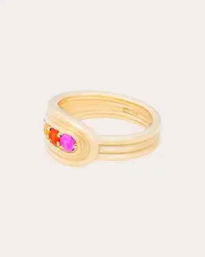 CAMPBELL + CHARLOTTE Multicolor Sapphire Found Nest Bypass Ring