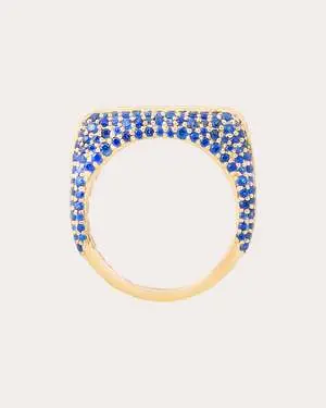 CAMPBELL + CHARLOTTE Amethyst & Sapphire Found Rib Curve Band Ring - Blue