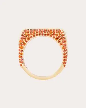 CAMPBELL + CHARLOTTE Multicolor Sapphire Found Rib Curve Band Ring - Orange