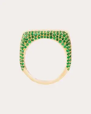 CAMPBELL + CHARLOTTE Tsavorite Found Rib Curve Band Ring - Green