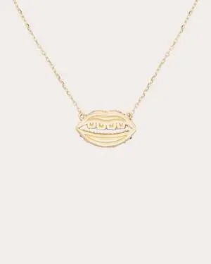 CAMPBELL + CHARLOTTE 14k Yellow Gold Ruby & Diamond Lips Charm Necklace