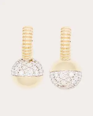 CAMPBELL + CHARLOTTE Diamond Revel Mini Bobble Huggie Earrings - Gold