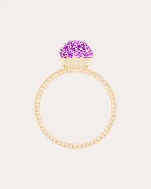 CAMPBELL + CHARLOTTE Rhodolite Garnet Revel Small Bobble Ring - Purple