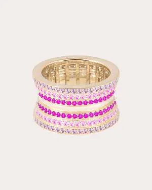 CAMPBELL + CHARLOTTE Amethyst Revel Dimensional Cigar Band Ring - Pink