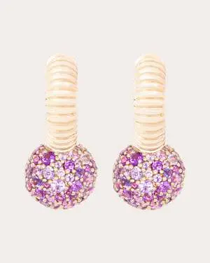 CAMPBELL + CHARLOTTE Amethyst Revel Bobble Huggie Earrings