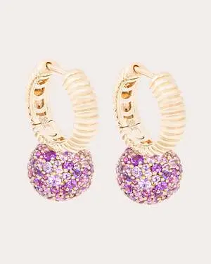 CAMPBELL + CHARLOTTE Amethyst Revel Bobble Huggie Earrings