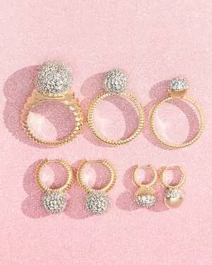 CAMPBELL + CHARLOTTE 14k Yellow Diamond Huggie Earrings