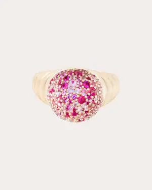 CAMPBELL + CHARLOTTE Sapphire Bobble Cocktail Ring In 14k Yellow Gold
