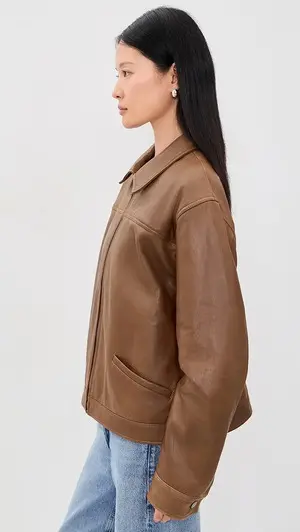 HAIKURE Jocelyn Cropped Silky Leather Jacket