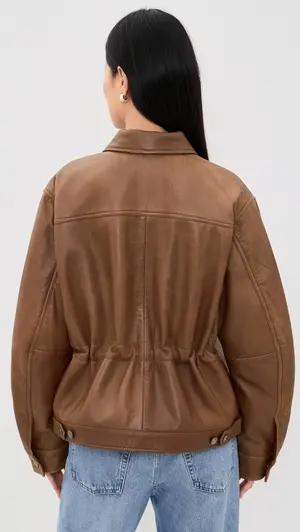HAIKURE Jocelyn Cropped Silky Leather Jacket
