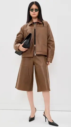 HAIKURE Jocelyn Cropped Silky Leather Jacket