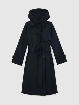 REISS Azura Hooded Insert Trench Coat