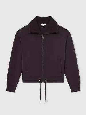 REISS Laurrie Premium Interlock Zip-front Sweatshirt