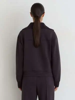 REISS Laurrie Premium Interlock Zip-front Sweatshirt