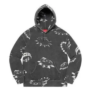 Supreme Studded Collars Hooded Sweatshirt - Grey/white
