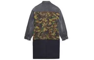 Balenciaga 3 Layered Patchwork Knee Length Car Coat 'green Blue