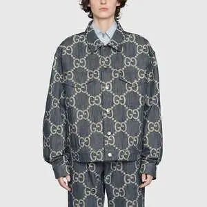 Gucci Jumbo Gg Denim Jacket - Blue