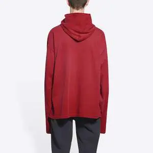 Balenciaga Est. 1917 College Logo Print Hoodie - Red