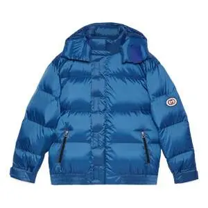 Gucci Down Jacket With Detachable Hood - Blue