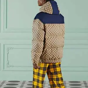 Gucci Gg Canvas Goose Down Jacket Navy