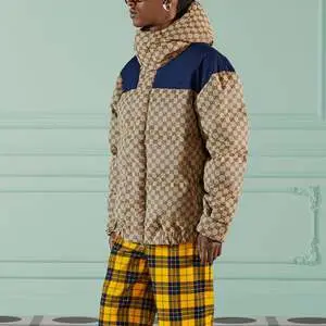 Gucci Gg Canvas Goose Down Jacket Navy