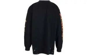 Balenciaga Metallica Long Sleeve T-shirt 'black Orange - Black/orange