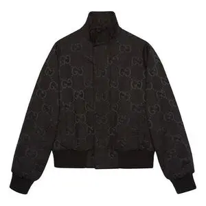 Gucci Jumbo Gg Canvas Bomber Jacket - Black