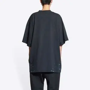 Balenciaga Metallica Short Sleeve T-shirt Oversized Fit 'black Orange - Black/orange