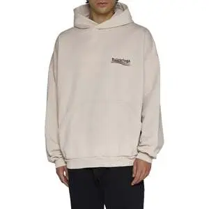 Balenciaga Political Campaign Popover Hoodie - Light Beige