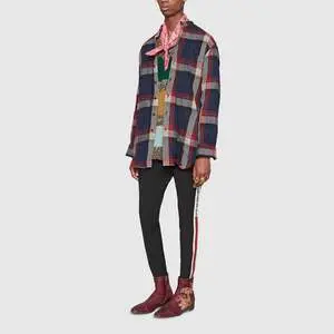 Gucci Gabardine Stretch Pant With Stripe - Black