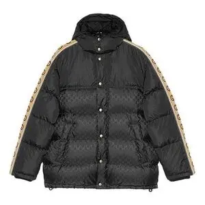 Gucci Gg Nylon Jacquard Padded Coat