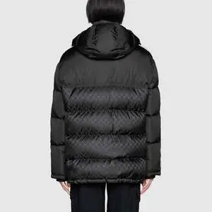 Gucci Gg Nylon Jacquard Padded Coat