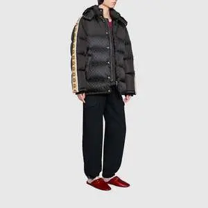 Gucci Gg Nylon Jacquard Padded Coat