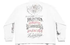 Balenciaga Diy Metal Long Sleeve T-shirt Medium Fit 'white Black Red