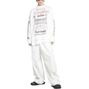 Balenciaga Diy Metal Long Sleeve T-shirt Medium Fit 'white Black Red