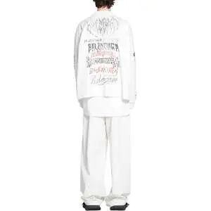 Balenciaga Diy Metal Long Sleeve T-shirt Medium Fit 'white Black Red