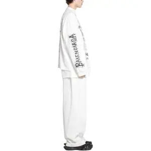Balenciaga Diy Metal Long Sleeve T-shirt Medium Fit 'white Black Red