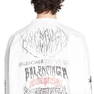 Balenciaga Diy Metal Long Sleeve T-shirt Medium Fit 'white Black Red