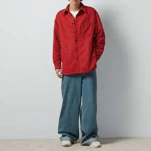 Gucci Gg Wool Flannel Padded Overshirt 'camel Ebony