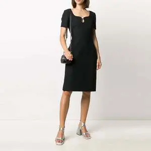 Gucci Wool Silk Short Sleeve Dress