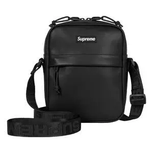Supreme Fw23 Leather Shoulder Bag - Black