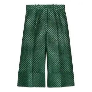 Gucci Mini Gg Lurex Flared Trousers - Green